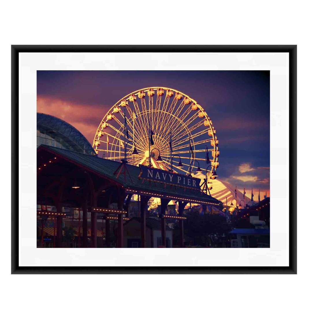 Navy Pier Wall Art, Chicago Print, Ferris Wheel Print, Carnival ...
