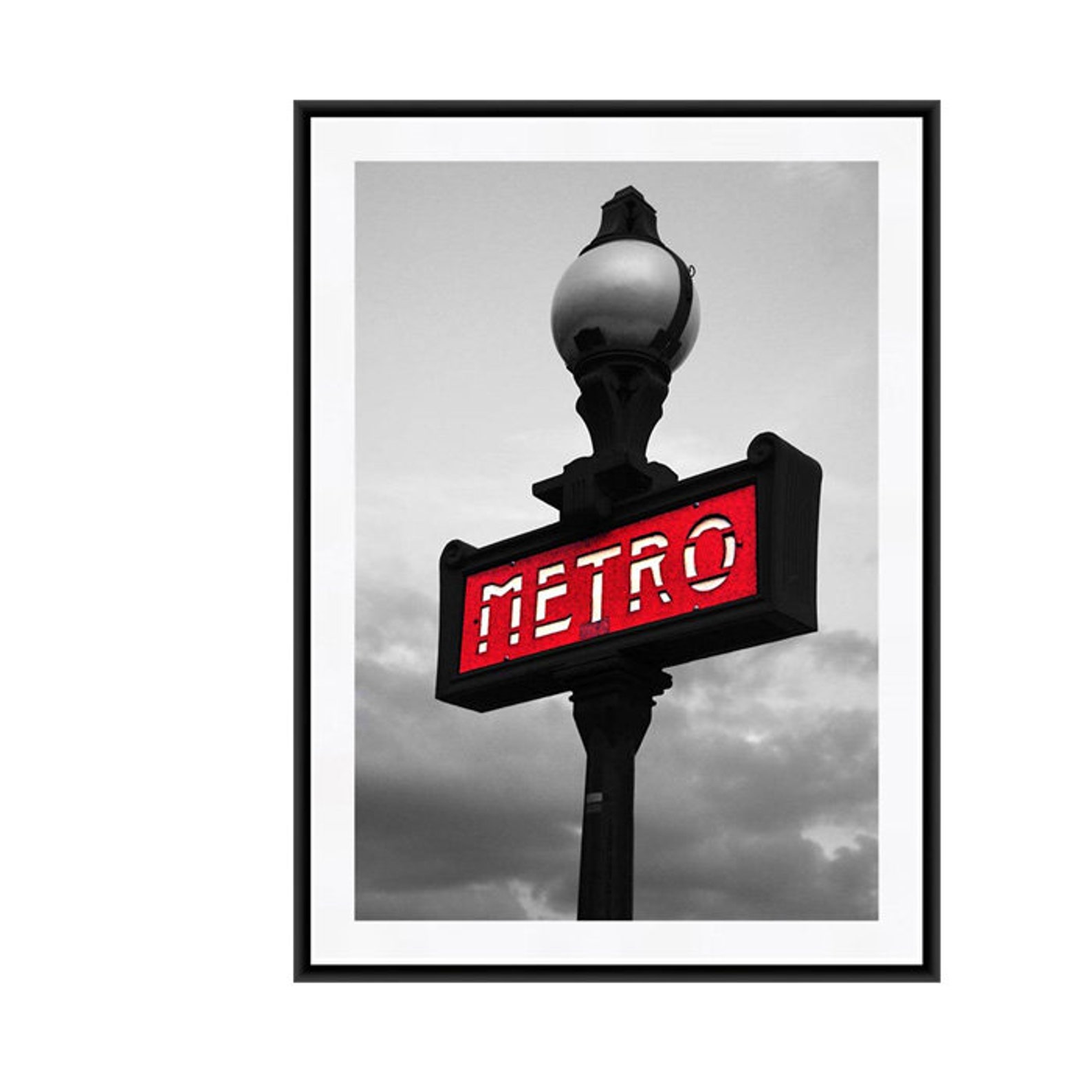 Paris Metro Sign Print, French Decor, Paris Photography, Modern Art ...