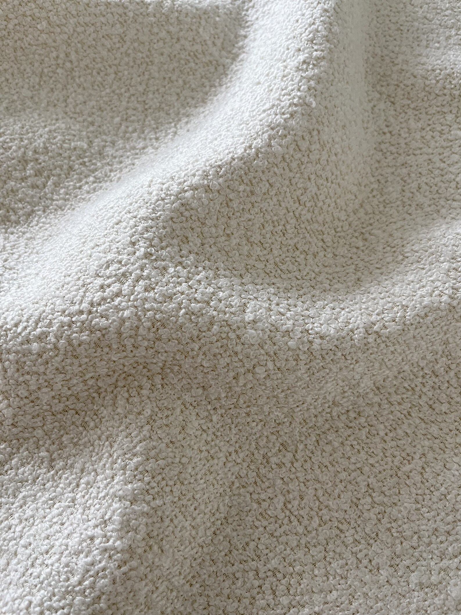 SAMPLE SWATCH Light Weight Bouclé Upholstery Fabric bone Cloud Fabric ...