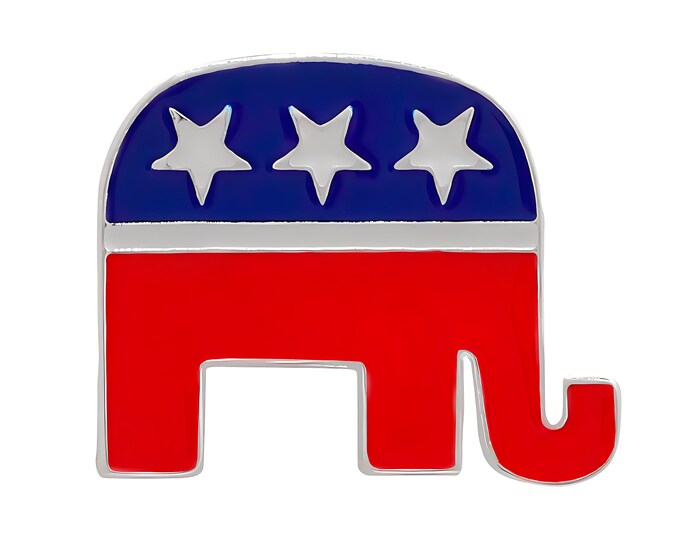 American Flag Elephant Republican Party Pins, Election Pins Bulk ...