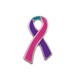 Large Flat Pink ,purple & Teal Ribbon Pins for Thyroid Cancer Awareness ...