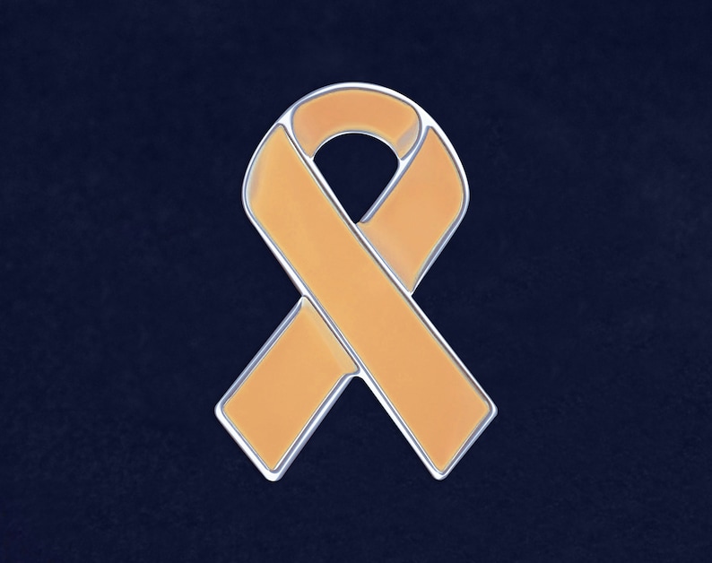 Peach Awareness Ribbon Pin for Uterine Cancer Endometrial - Etsy