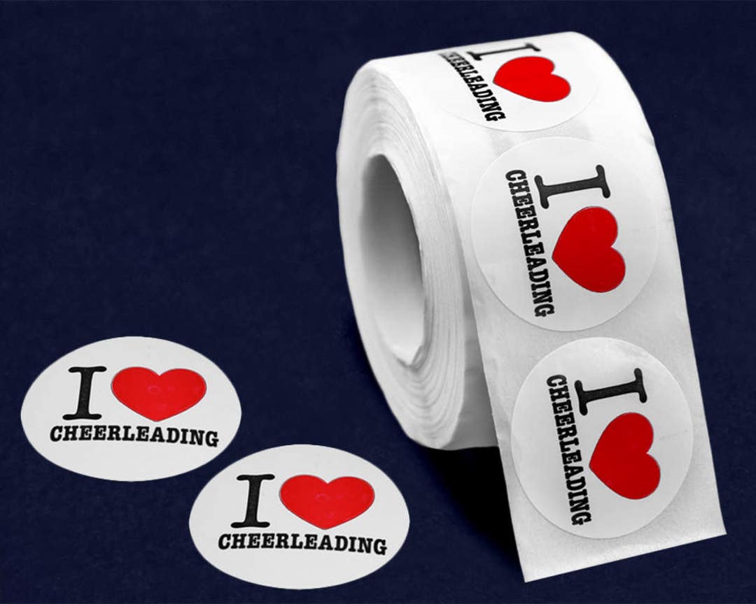 250 I Love Cheerleading Stickers on a Roll I Heart Cheerleading ...