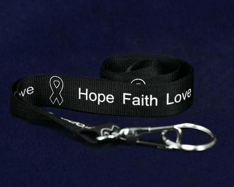 Black Ribbon Awareness Lanyard - Etsy