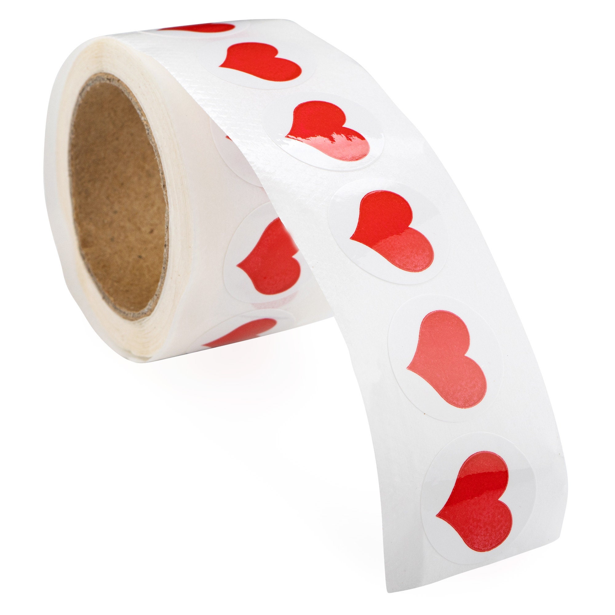250 Small 3/4 Inch Round Red Heart Stickers for Valentines - Etsy