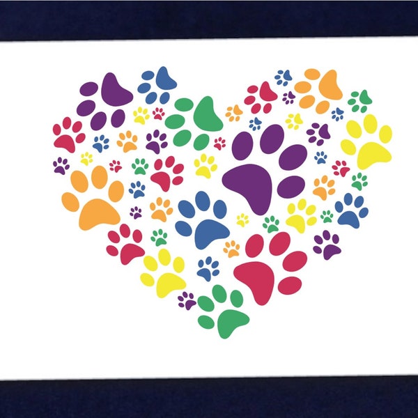 Rainbow Paw Prints - Etsy