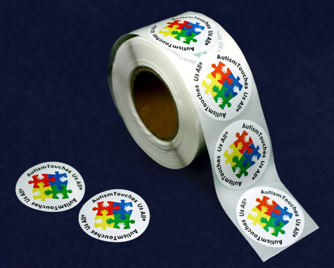 250 Autism Touches Us All Stickers for Autism Awareness Month Events ...