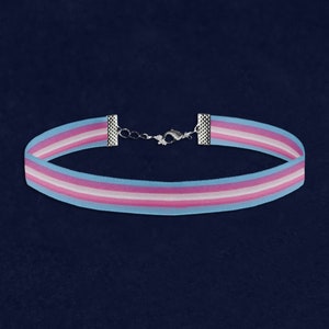 Transgender Flag Striped Choker Necklace With Extender Perfect for Gay ...