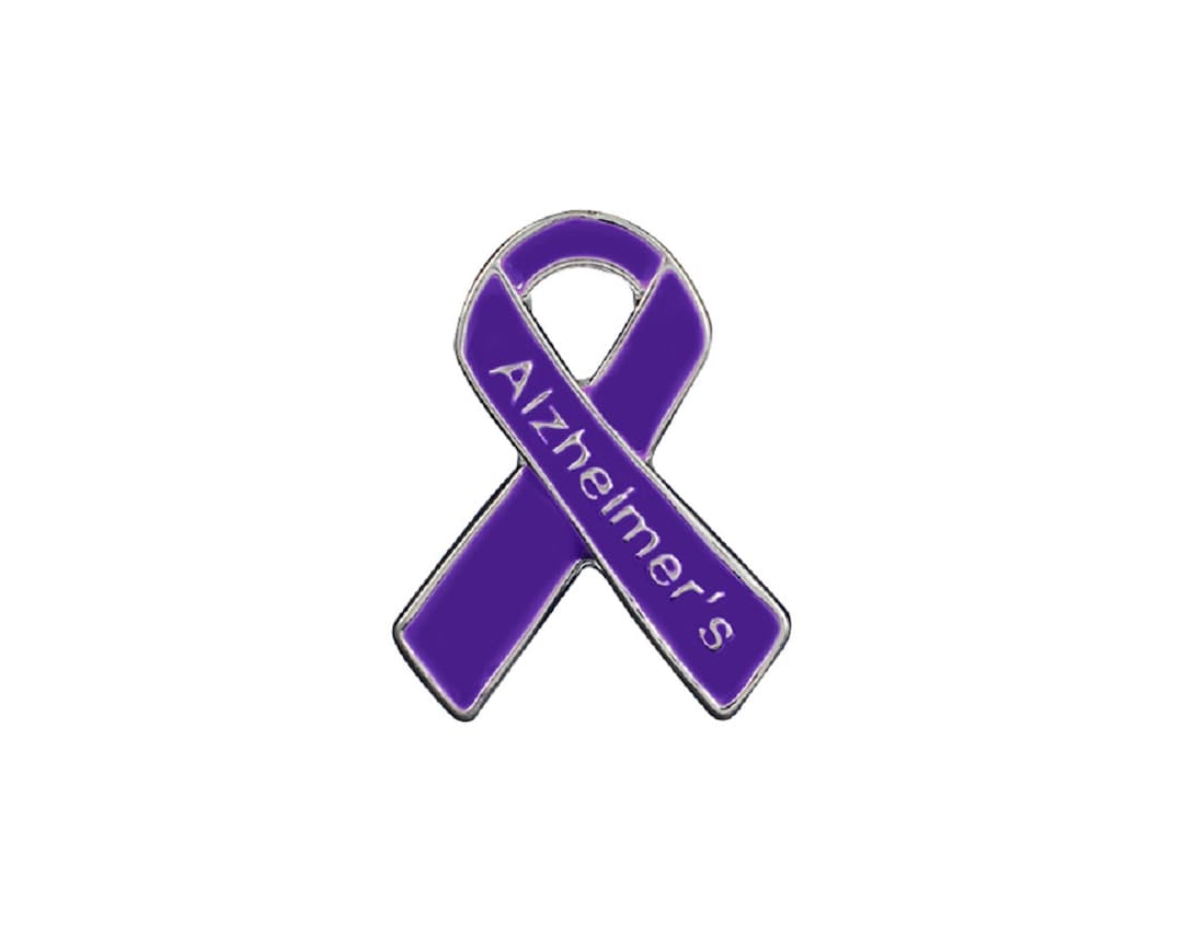 Alzheimer's Awareness Purple Ribbon Pins in Bulk Packs for Fundraising ...