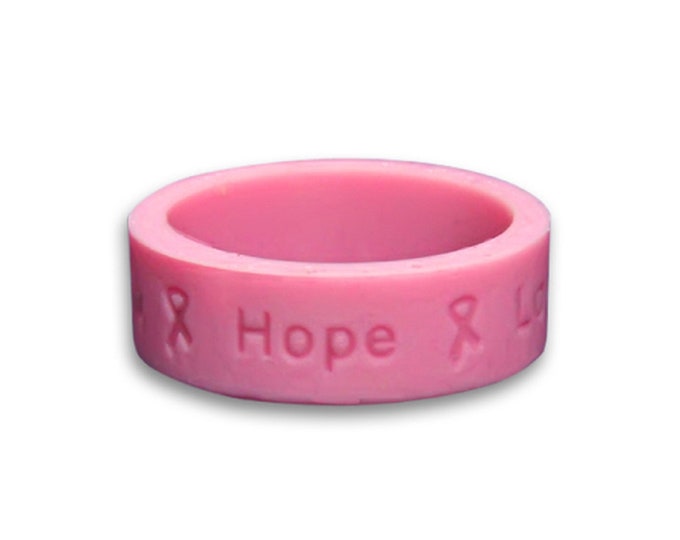 NEW Pink Ribbon Miyuki Beads Ring Breast Cancer Ring Cancer Awareness ...