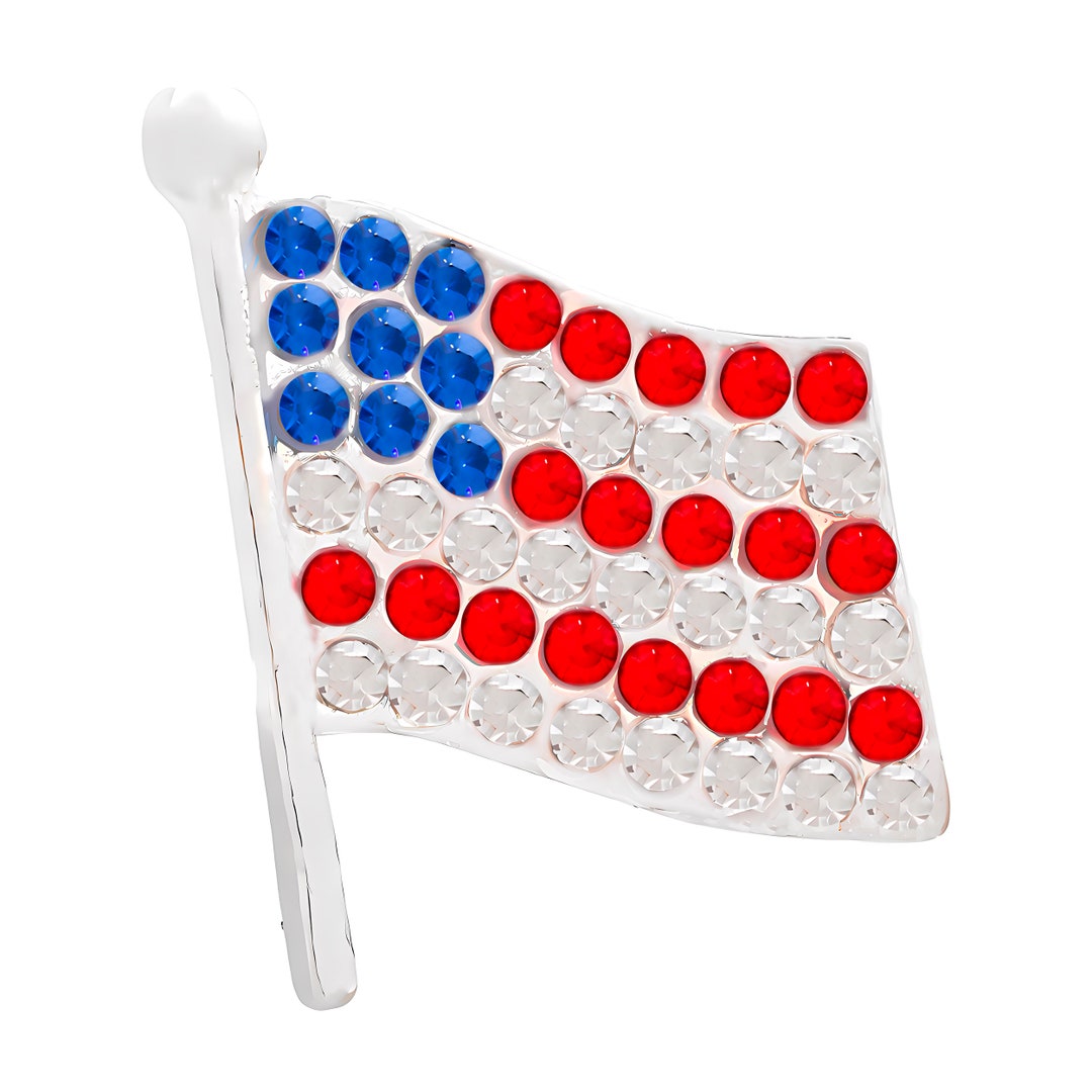 Beautiful Crystal American Flag Pins for Patriotic/military Events ...