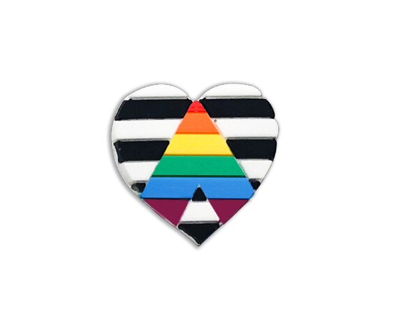 Inexpensive Straight Ally Flag Heart Shaped Pins LGBTQ Ally - Etsy