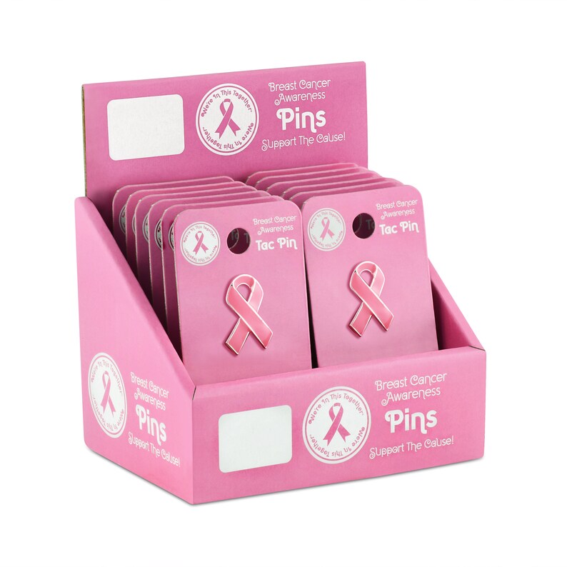 Cute Pink Ribbon Pin Counter Display Breast Cancer Awareness - Etsy