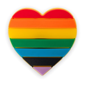 Inexpensive Rainbow Flag Heart Pins Rainbow Heart Shaped Pins - Etsy