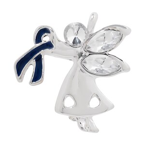 Angel Colon Cancer Blue Ribbon Pins, Colon Cancer Awareness Lapel Pins ...