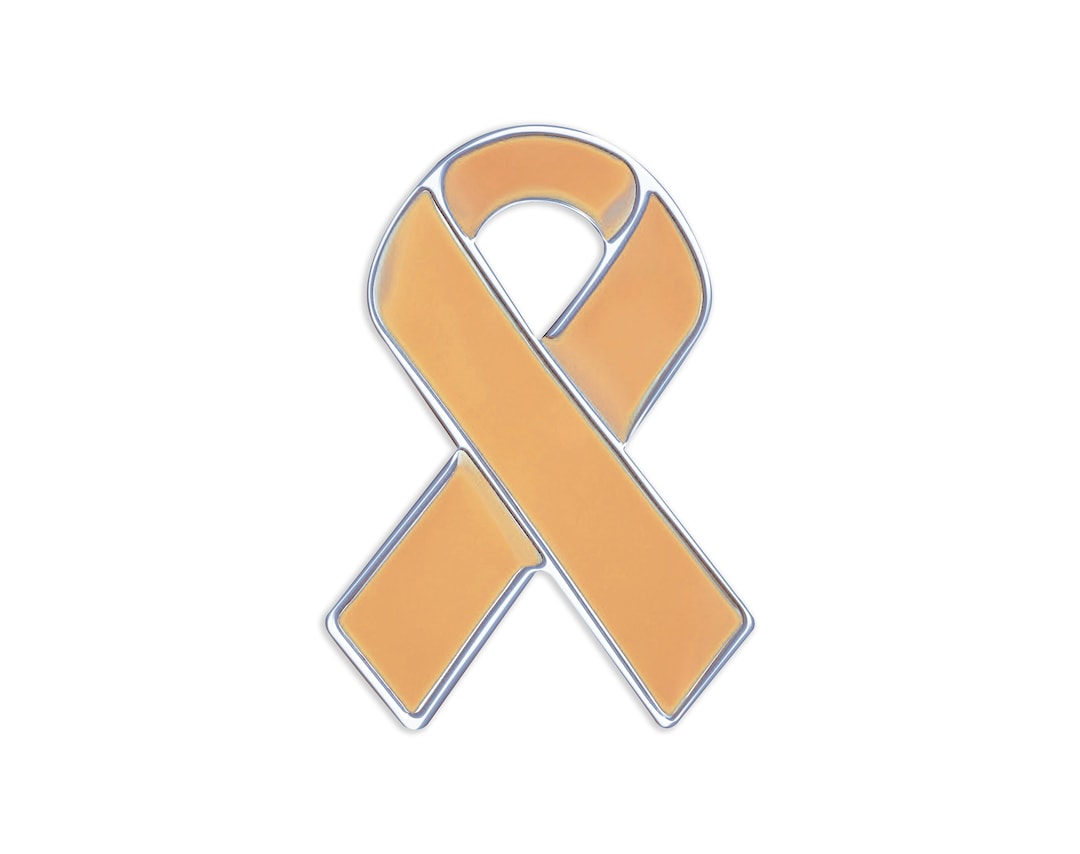 Peach Awareness Ribbon Pin for Uterine Cancer, Endometrial Cancer ...