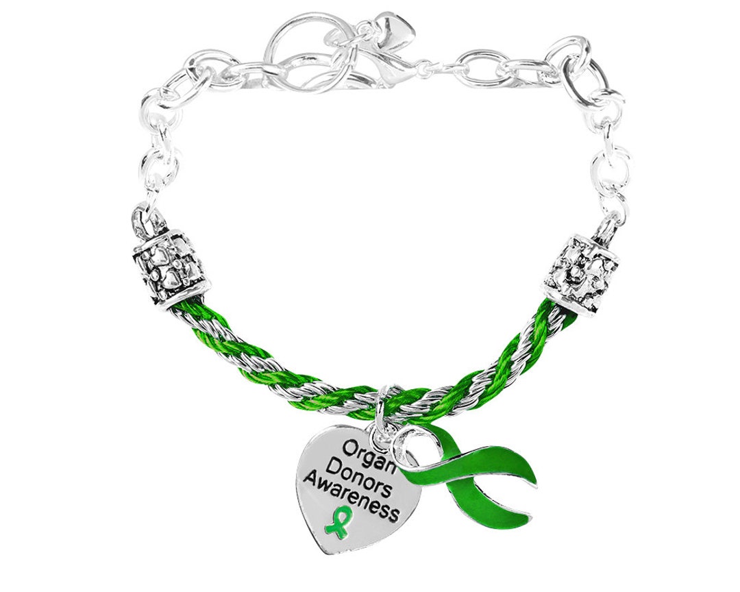 Organ Donor Awareness Green Ribbon Bracelets for Fundraising, Events ...