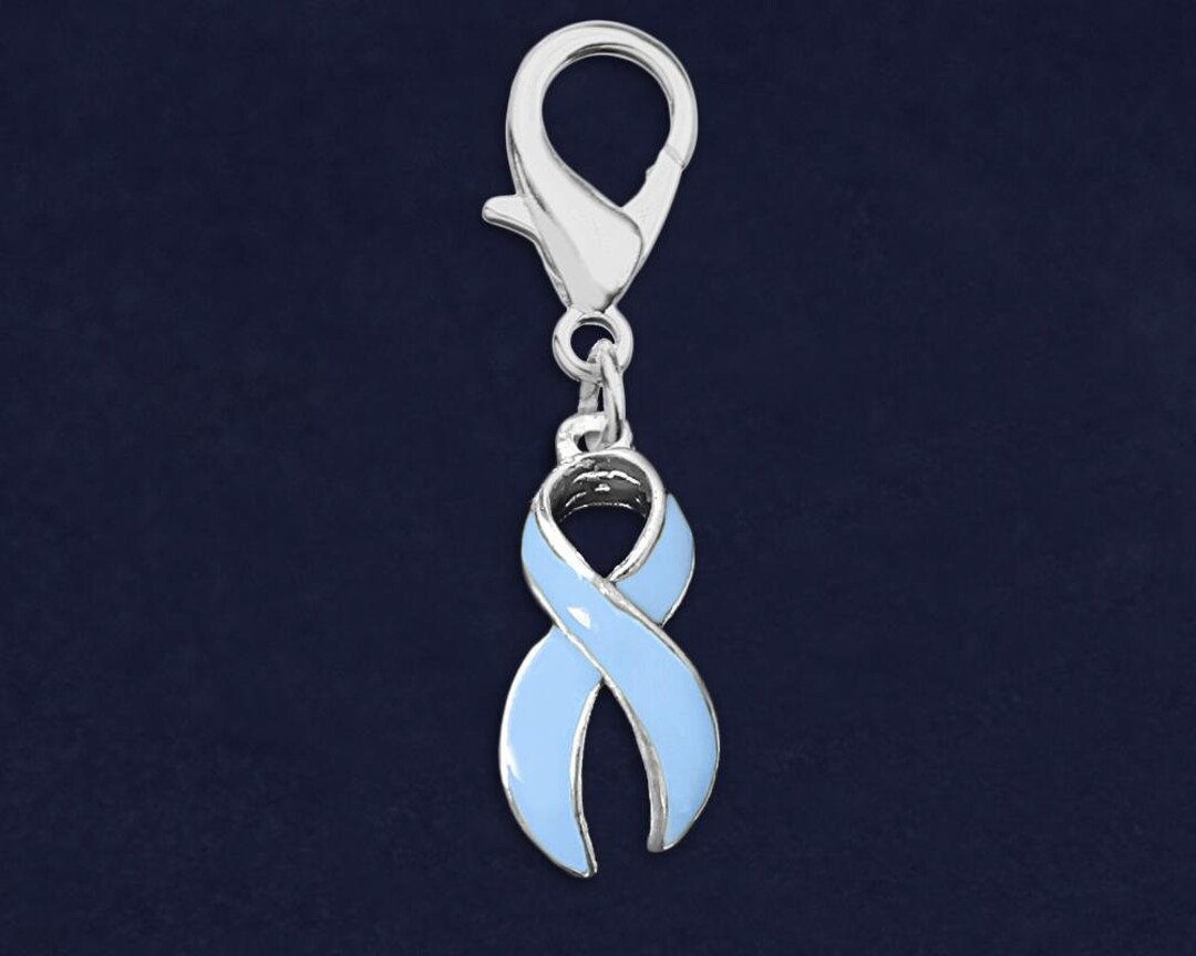 Large Lt Blue Ribbon Awareness Hanging Charm - Etsy