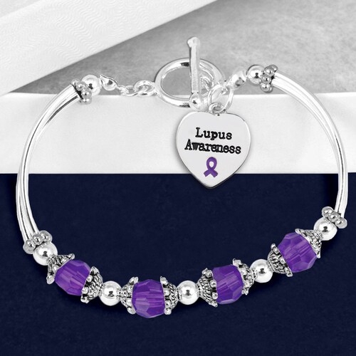 Lupus Purple Awareness Bracelet rubber With Spoons - Etsy