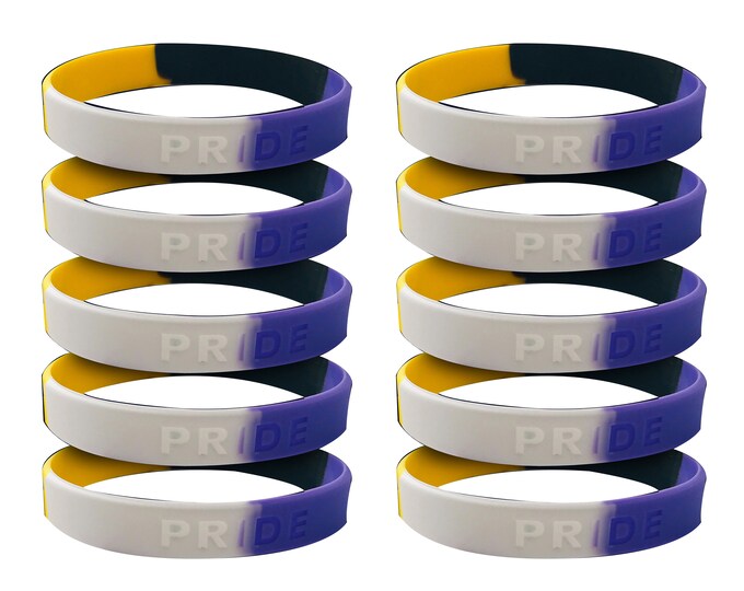 Non-binary PRIDE Silicone Bracelets for Pride Parades and LGBTQ Events Non Binary Flag ...