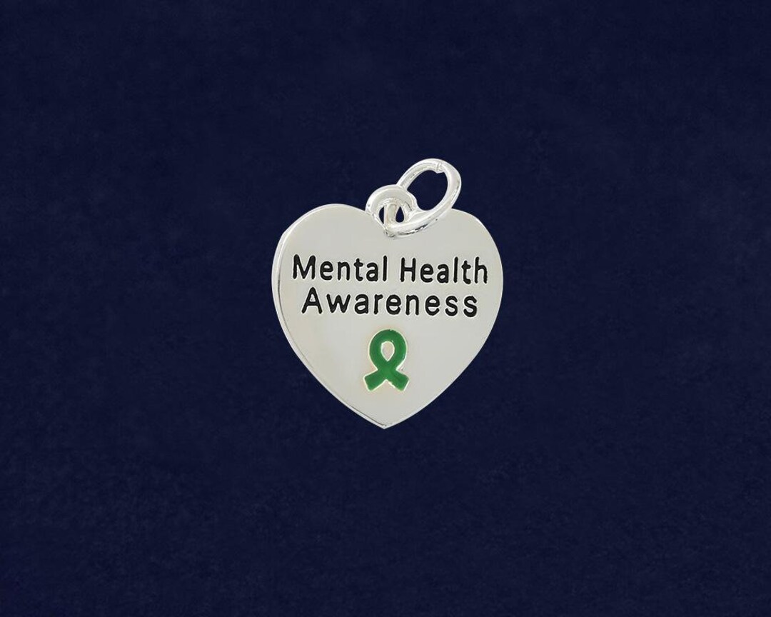 Mental Health Awareness Heart Charms for Jewelry Making, Fundraising ...