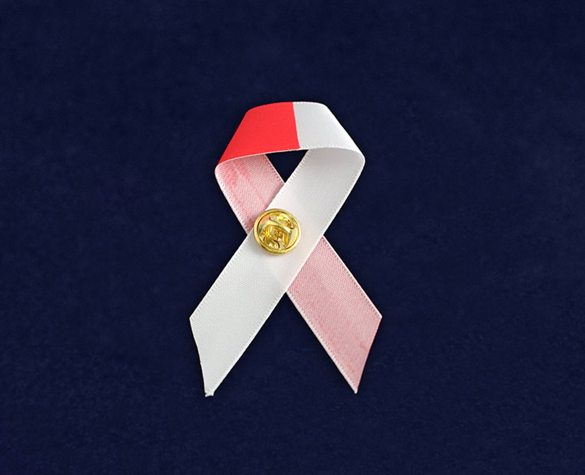 Satin Red & White Ribbon Pins | Etsy