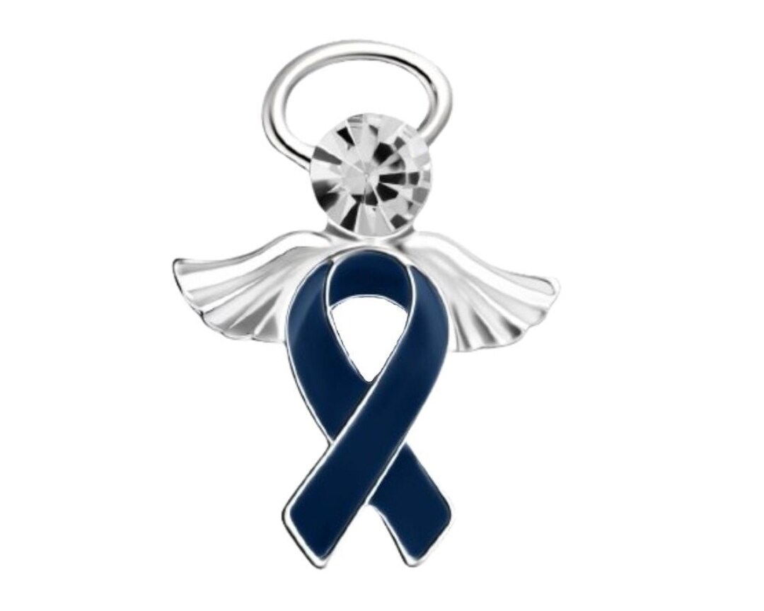 Colon Cancer Awareness Angel Pins, Blue Ribbon Angel Pin for Colon ...