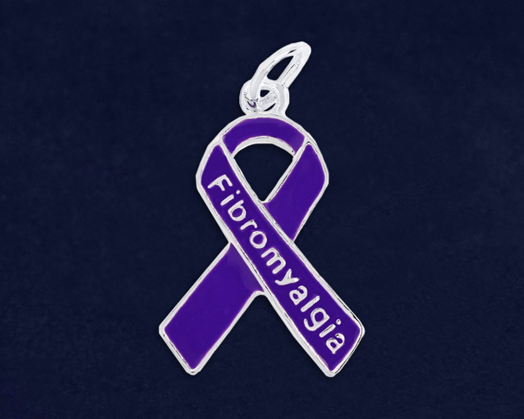 Fibromyalgia Purple Ribbon Charms - Etsy