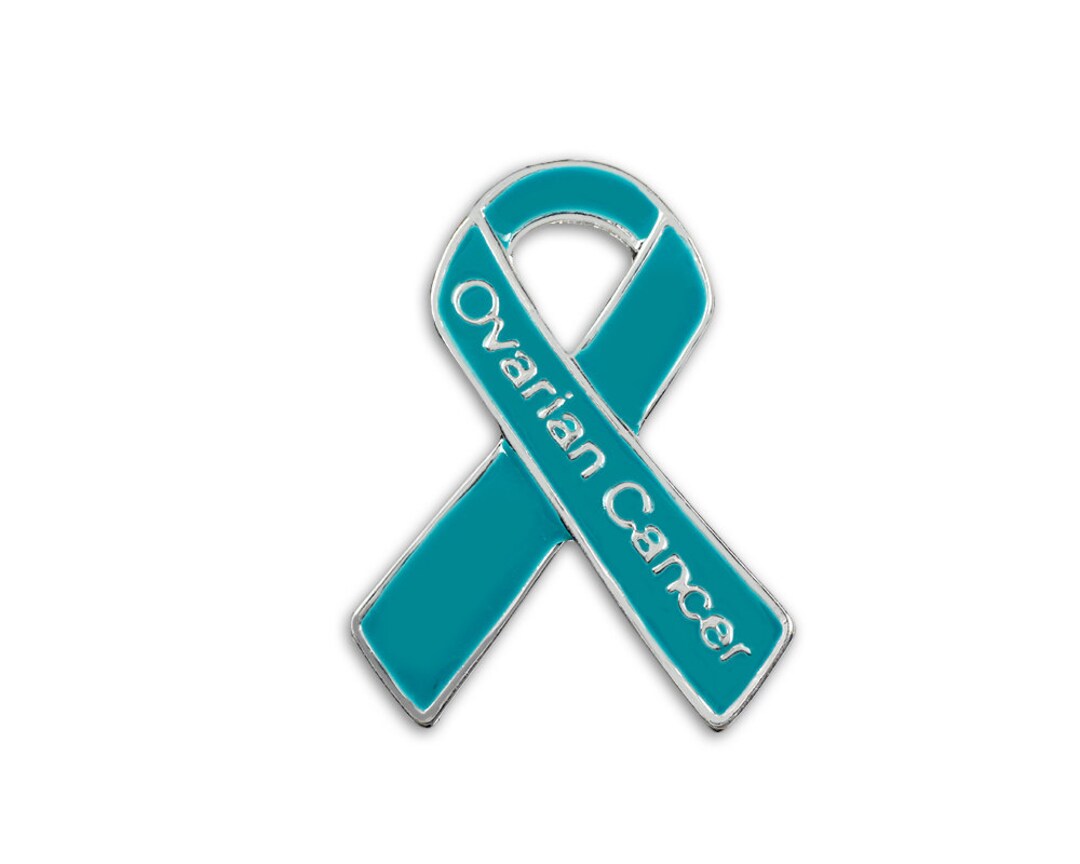 Ovarian Cancer Teal Ribbon Pins for Awareness, Fundraising, Gift Giving ...