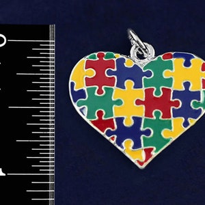 Autism Colored Puzzle Piece Heart Bracelets for Awareness, Fundraising ...