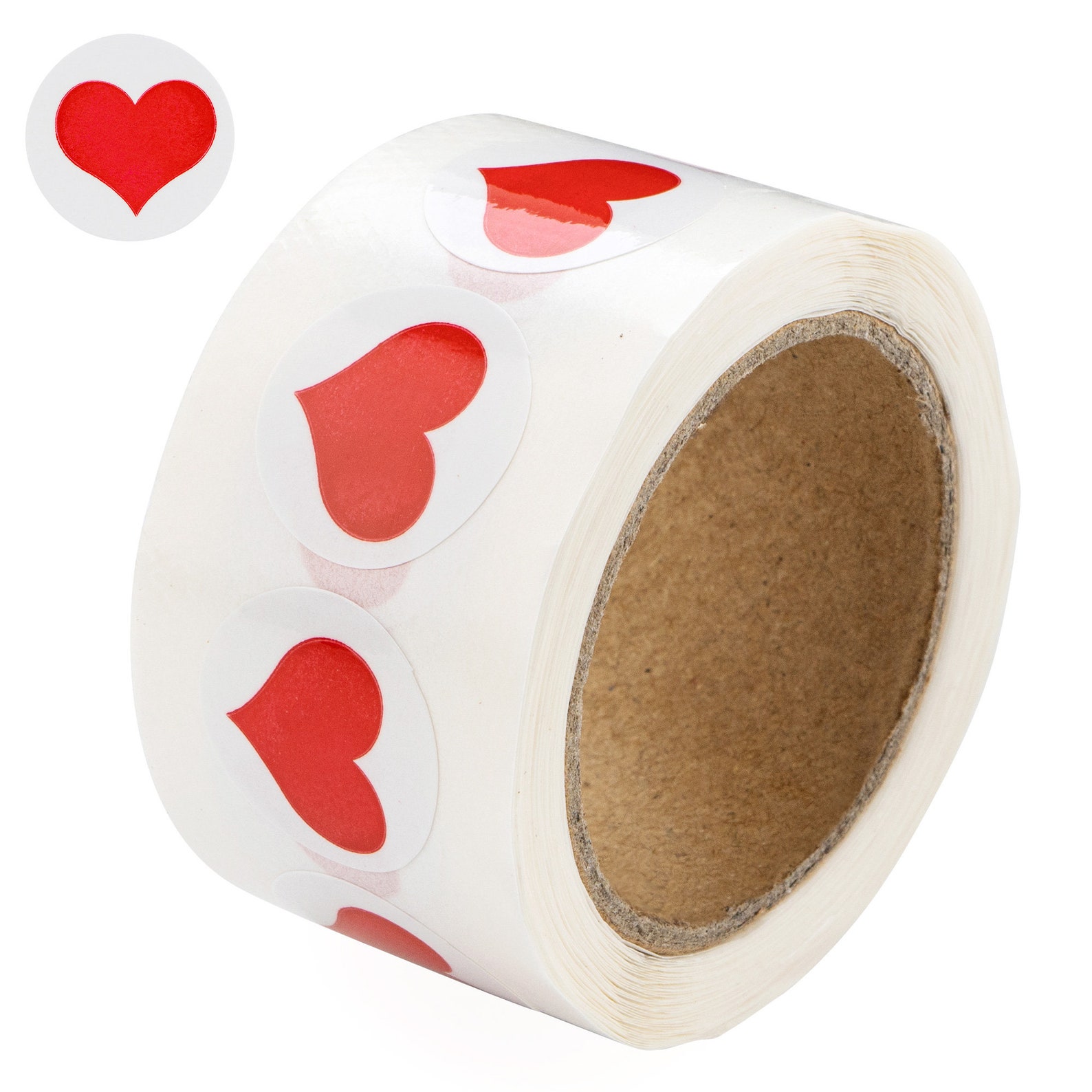 250 Small 3/4 Inch Round Red Heart Stickers for Valentines - Etsy