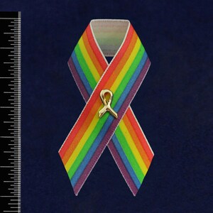 Satin Rainbow Striped Ribbon Pins, Inexpensive Gay Pride Pins for Pride ...