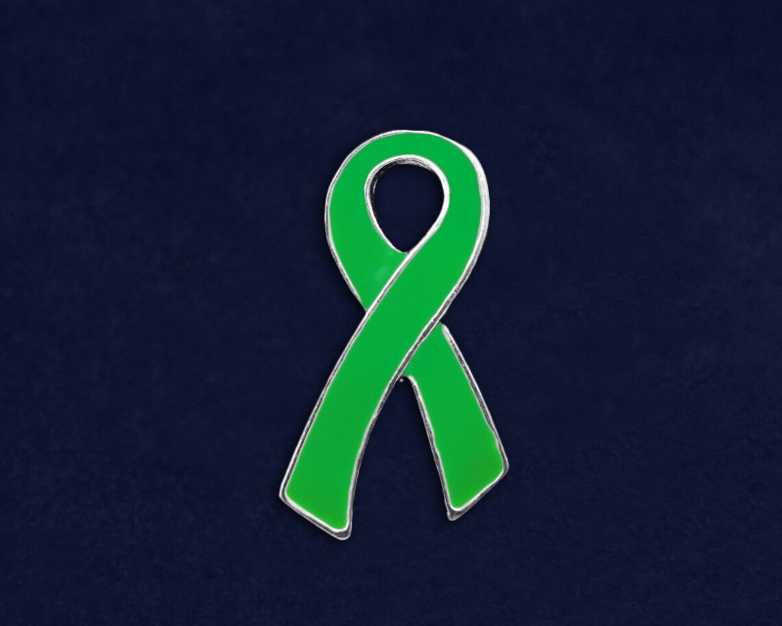 Large Flat Green Ribbon Awareness Pins | Etsy