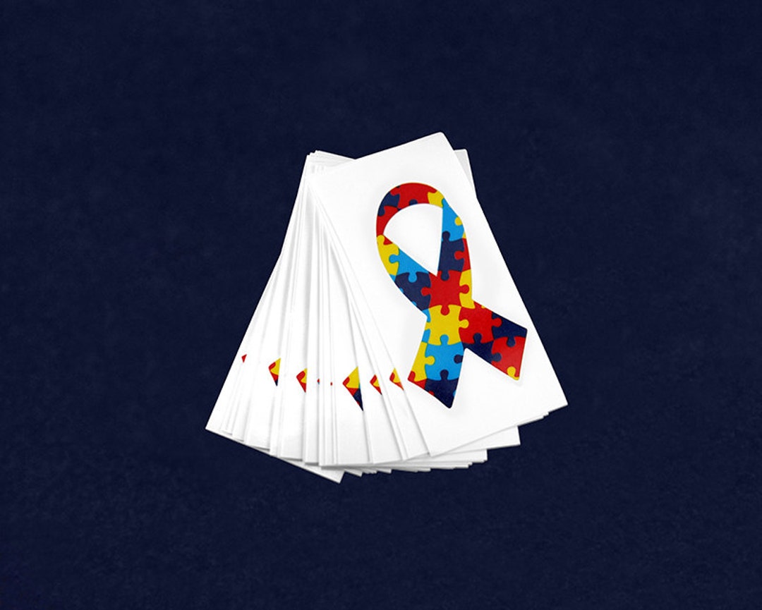 Small Autism Ribbon Decals for Helmets, Windows, Sporting Equipment ...