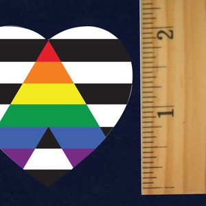 250 Straight Ally Allies Flag Heart Stickers for PRIDE Parades, LGBTQ ...