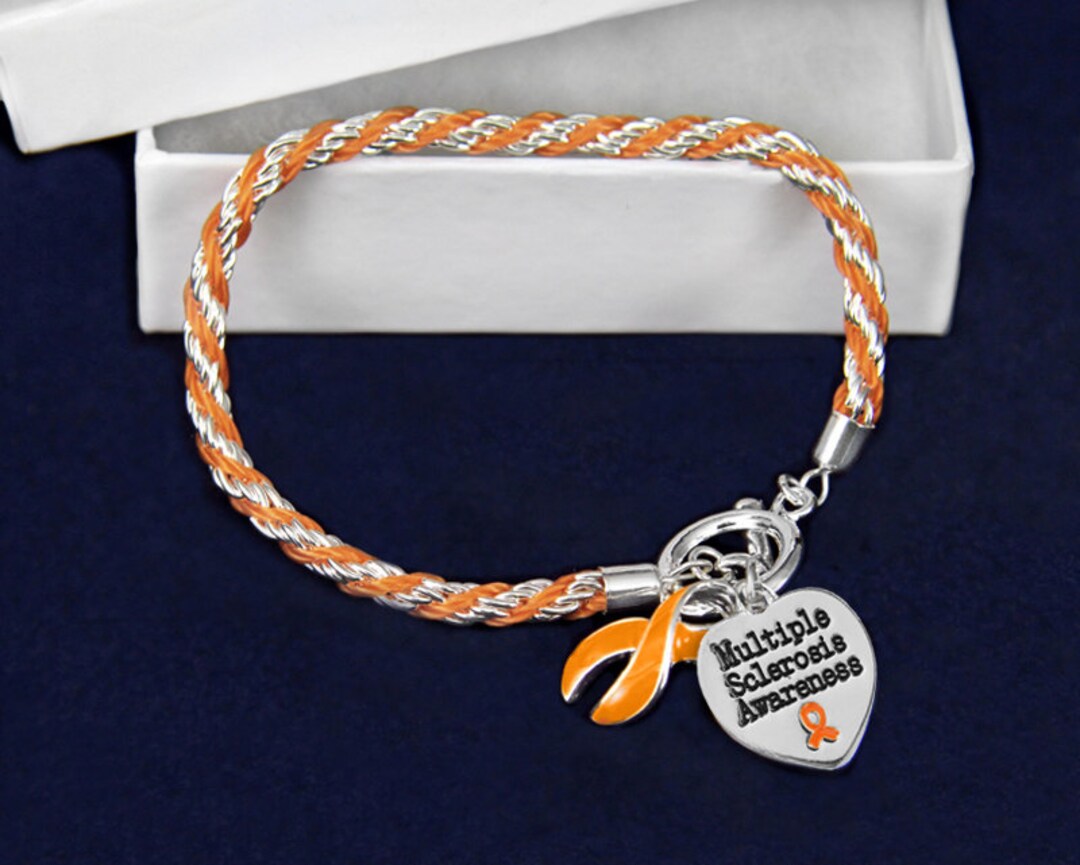 Multiple Sclerosis Orange Ribbon Rope Bracelets - Etsy