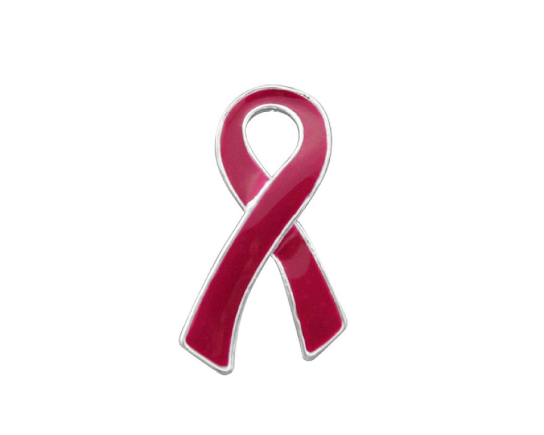 Burgundy Ribbon Pins for Multiple Myeloma, Meningitis, Sickle Cell ...