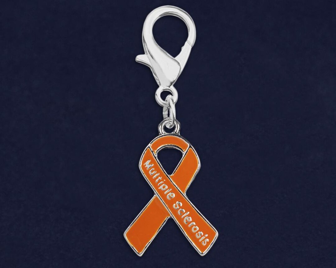 Multiple Sclerosis Orange Ribbon Hanging Charms - Etsy