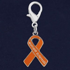 Multiple Sclerosis Orange Ribbon Hanging Charms - Etsy