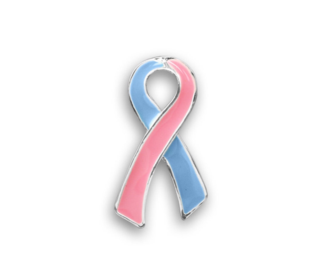 Cute Pink and Blue Ribbon Pin for Pregnancy Loss, Infant Death, Male ...