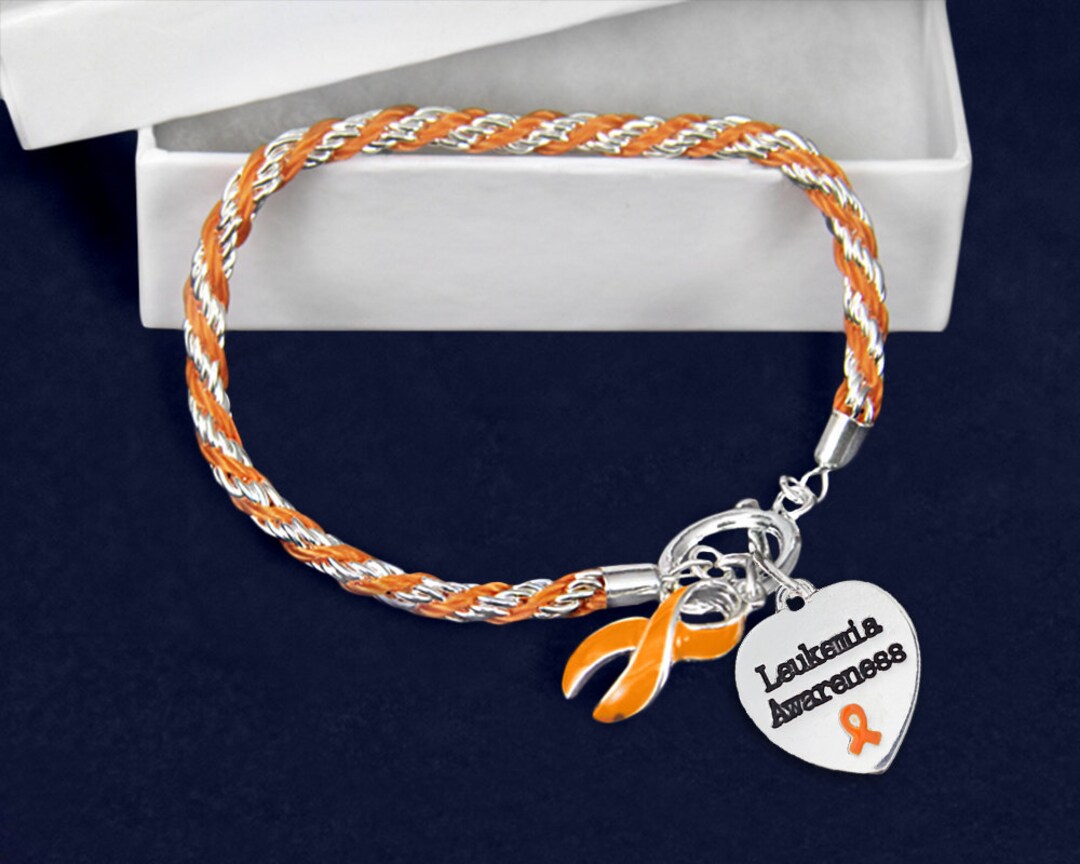 Leukemia Orange Ribbon Rope Awareness Bracelets for Fundraising, Gift ...