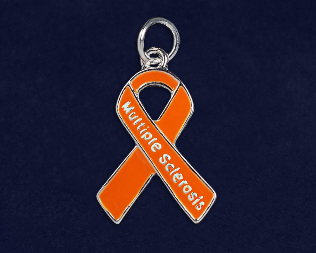Multiple Sclerosis Orange Ribbon Charms - Etsy