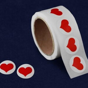 250 Small 3/4 Inch Round Red Heart Stickers for Valentines - Etsy