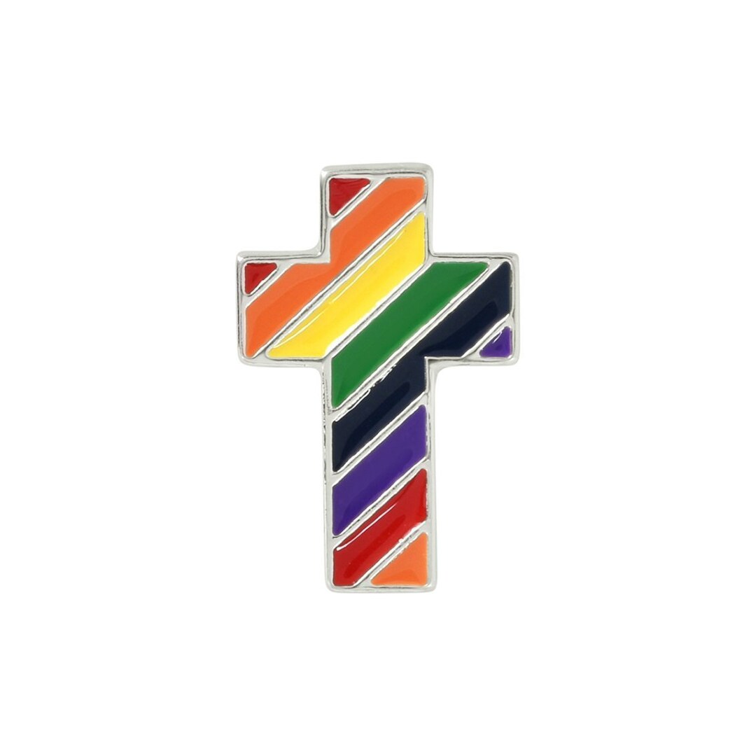 Rainbow Cross Pins for LGBTQ Events, PRIDE Parades, Church Events ...