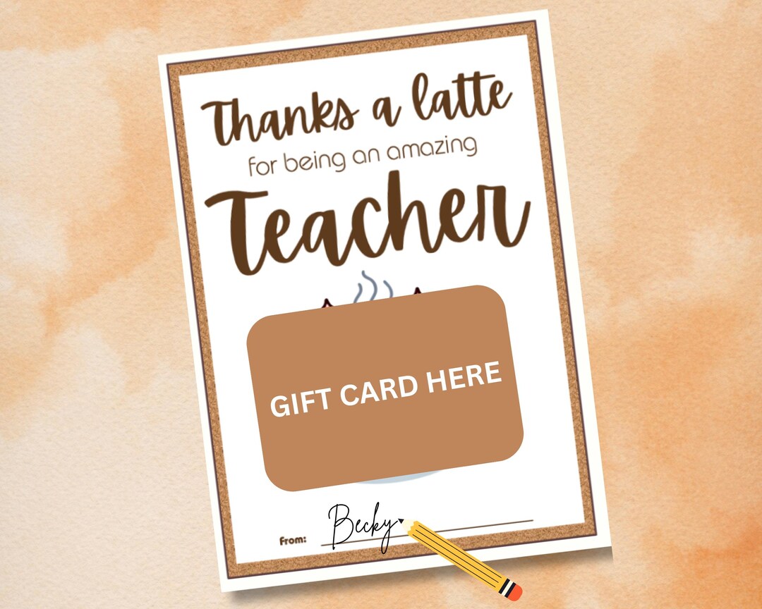 Teacher Gift Card Holder, Printable Teacher Appreciation Gift Card ...