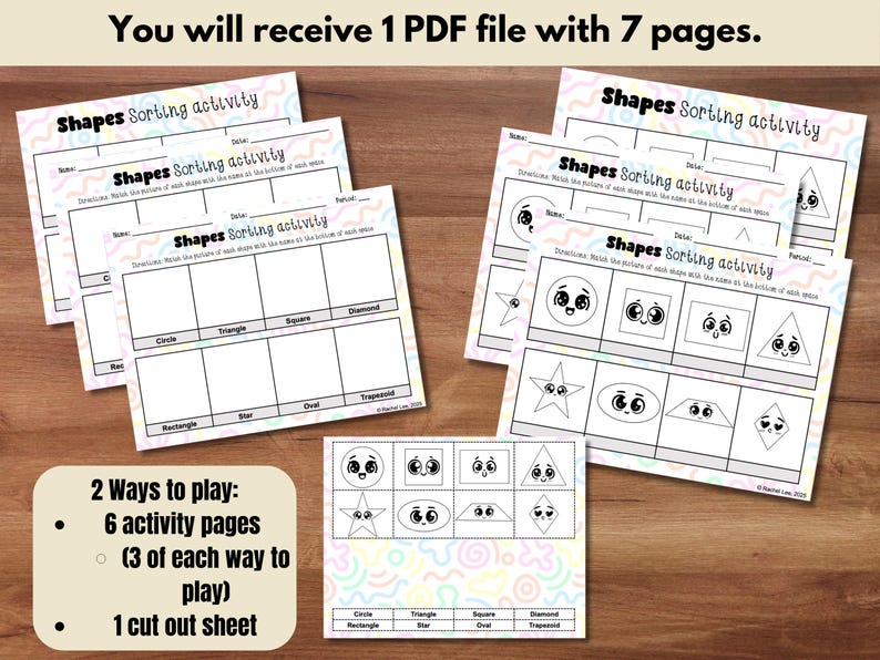 Shapes Sorting Activity|printable Shapes Game|printable Sorting ...