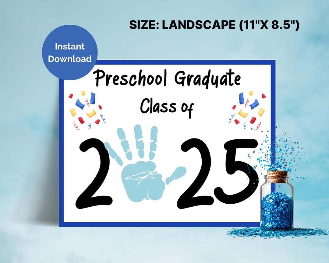 Preschool Graduation Handprint Craft Printable, Last Day of School ...