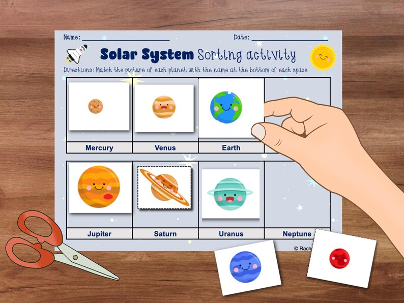 Solar System Sorting Activity,printable Space Game,printable Sorting ...