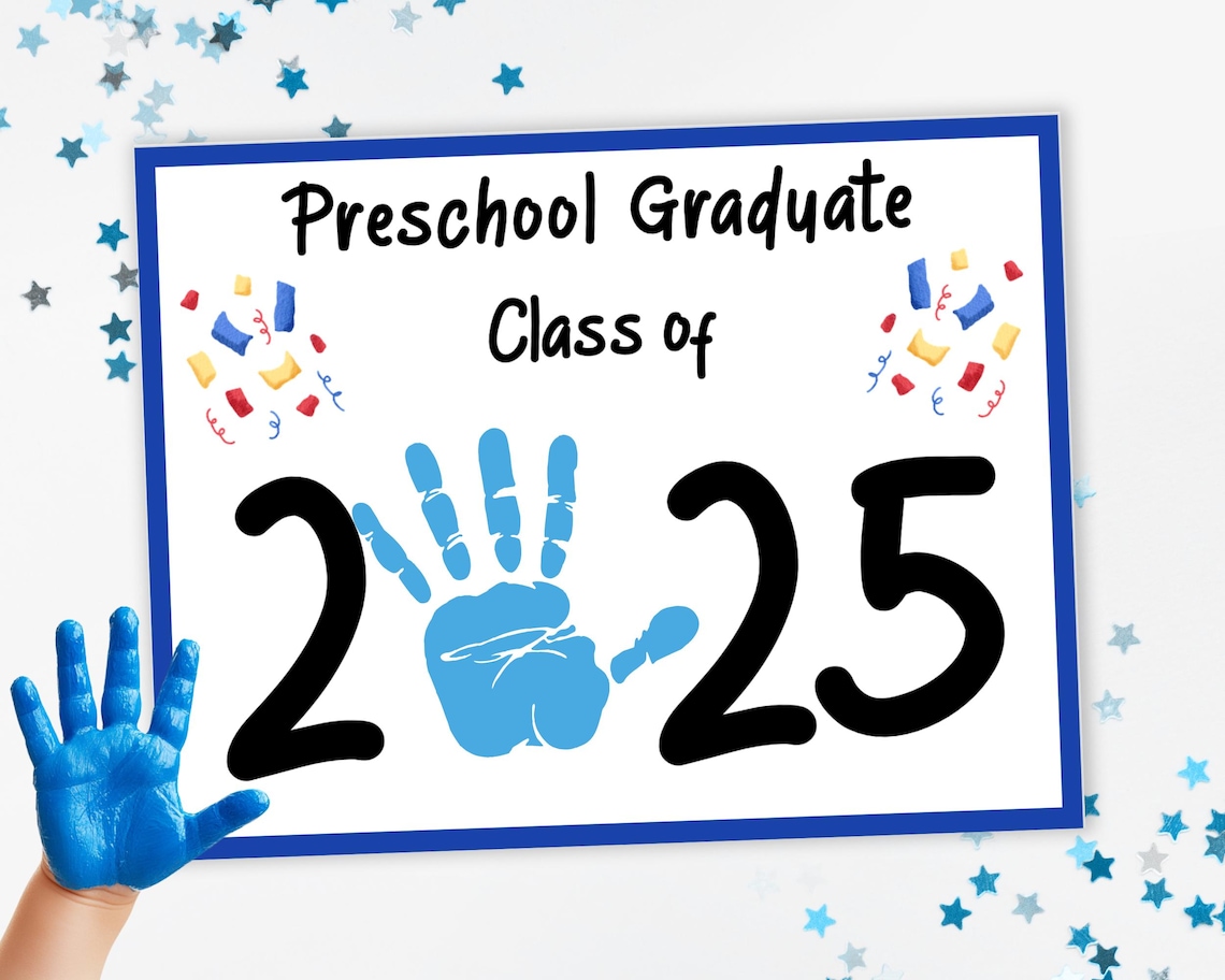 Preschool Graduation Handprint Craft Printable, Last Day of School ...