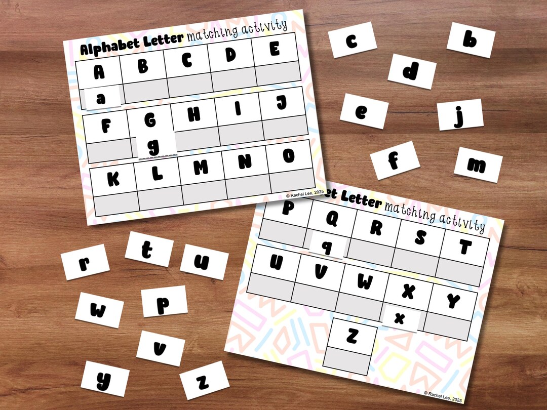 Letter Matching Activity|abc Preschool Practice|alphabet Printable ...